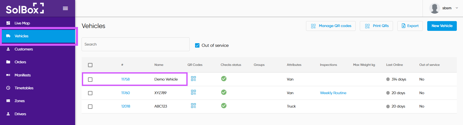 Setting Vehicle Dimensions and Capacity